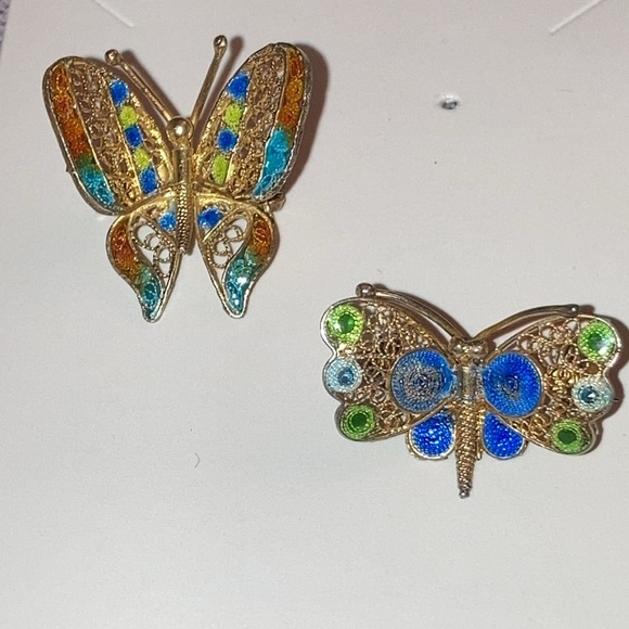 Vintage | Jewelry | Pair Of Vintage Italian 80 Gold Filigree Cloisonne ...